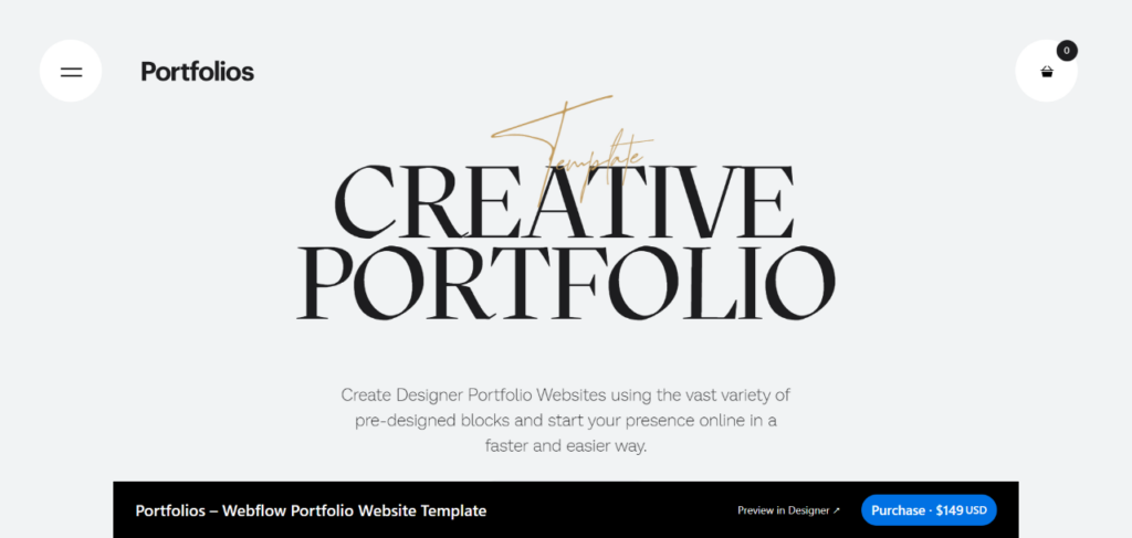 10+ Best Webflow Portfolio Templates of 2024 - BE