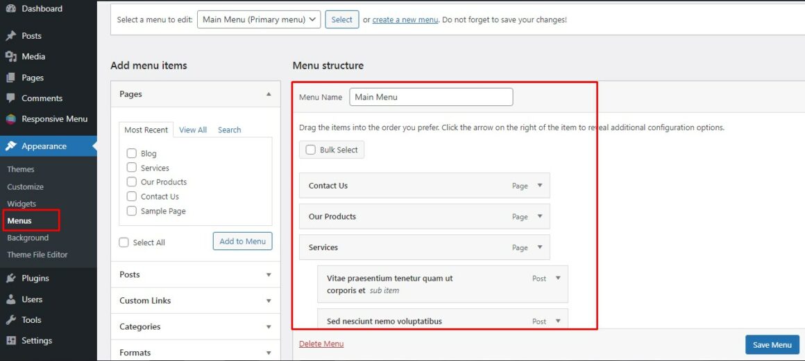 How to Add a Drop Down Menu in WordPress? - BE