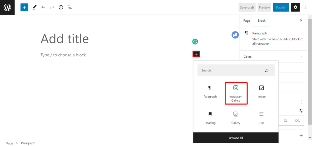 How to Add an Instagram Gallery on Posts and Pages? - BE